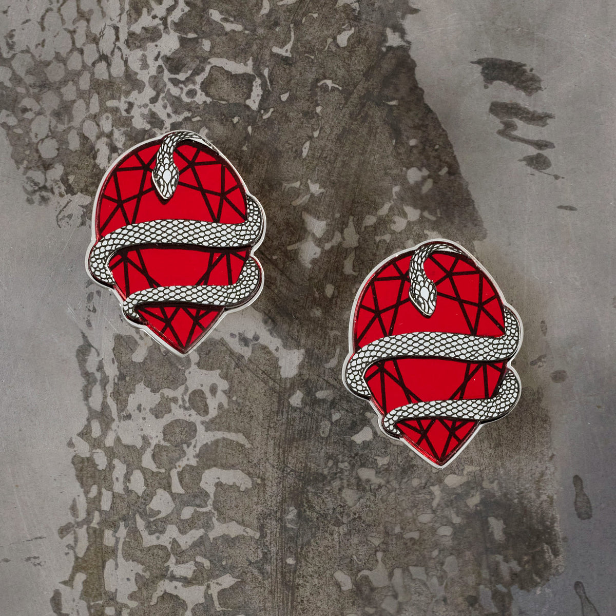 MEDUSA Gem Stud Earrings | Ruby – MAINE+MARA