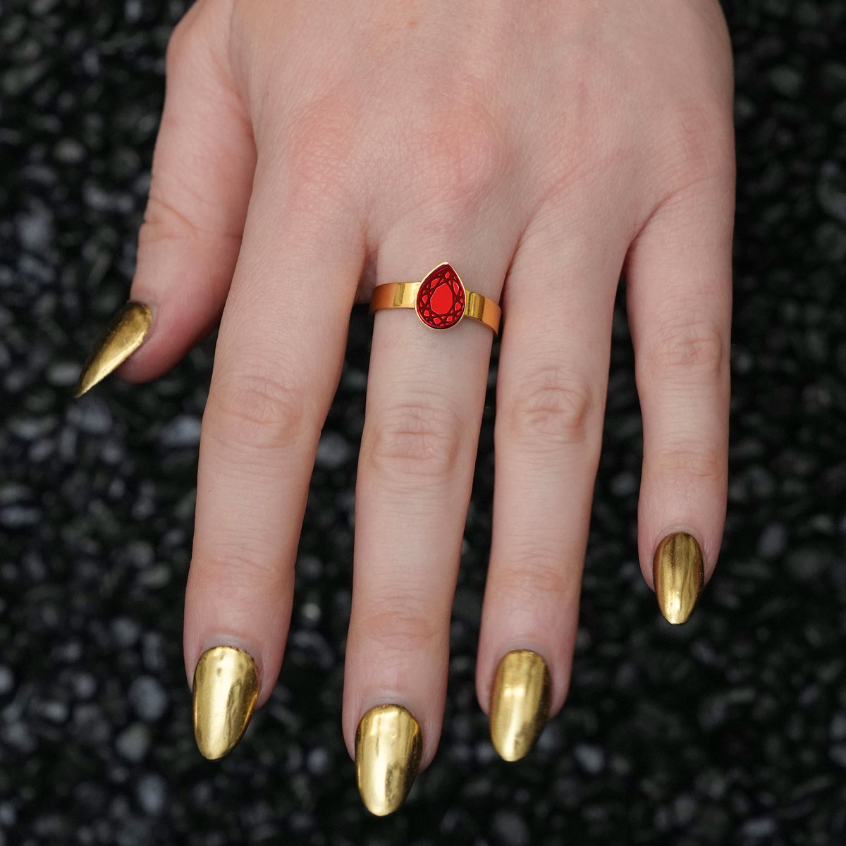 CLEOPATRA GEM RINGS | Gold with ruby or teal – MAINE+MARA