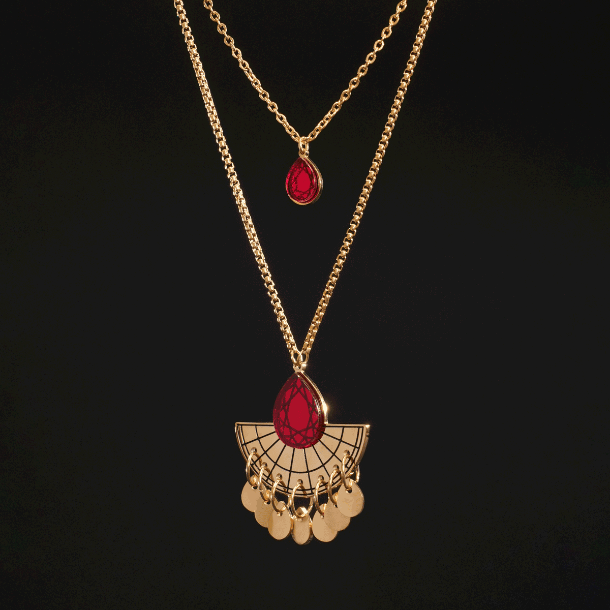 CLEOPATRA LAYERED GEM BOLO NECKLACE | Gold – MAINE+MARA